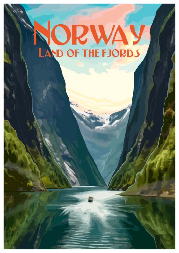 Retro postcards and prints – Lines of Norway
